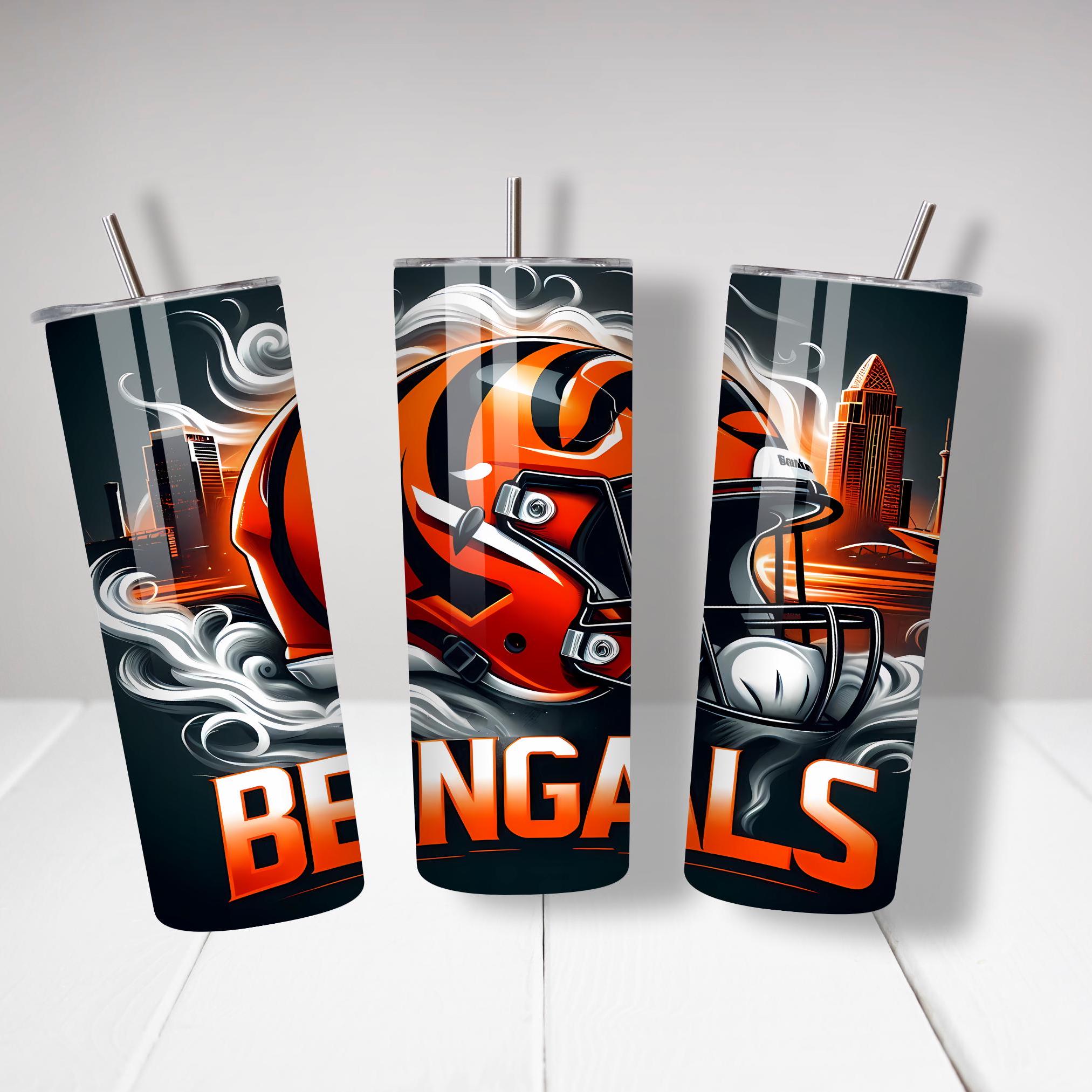 Bengal 20oz Skinny Tumbler Wrap PNG, Sport 20oz Tumbler PNG, Mascot ...
