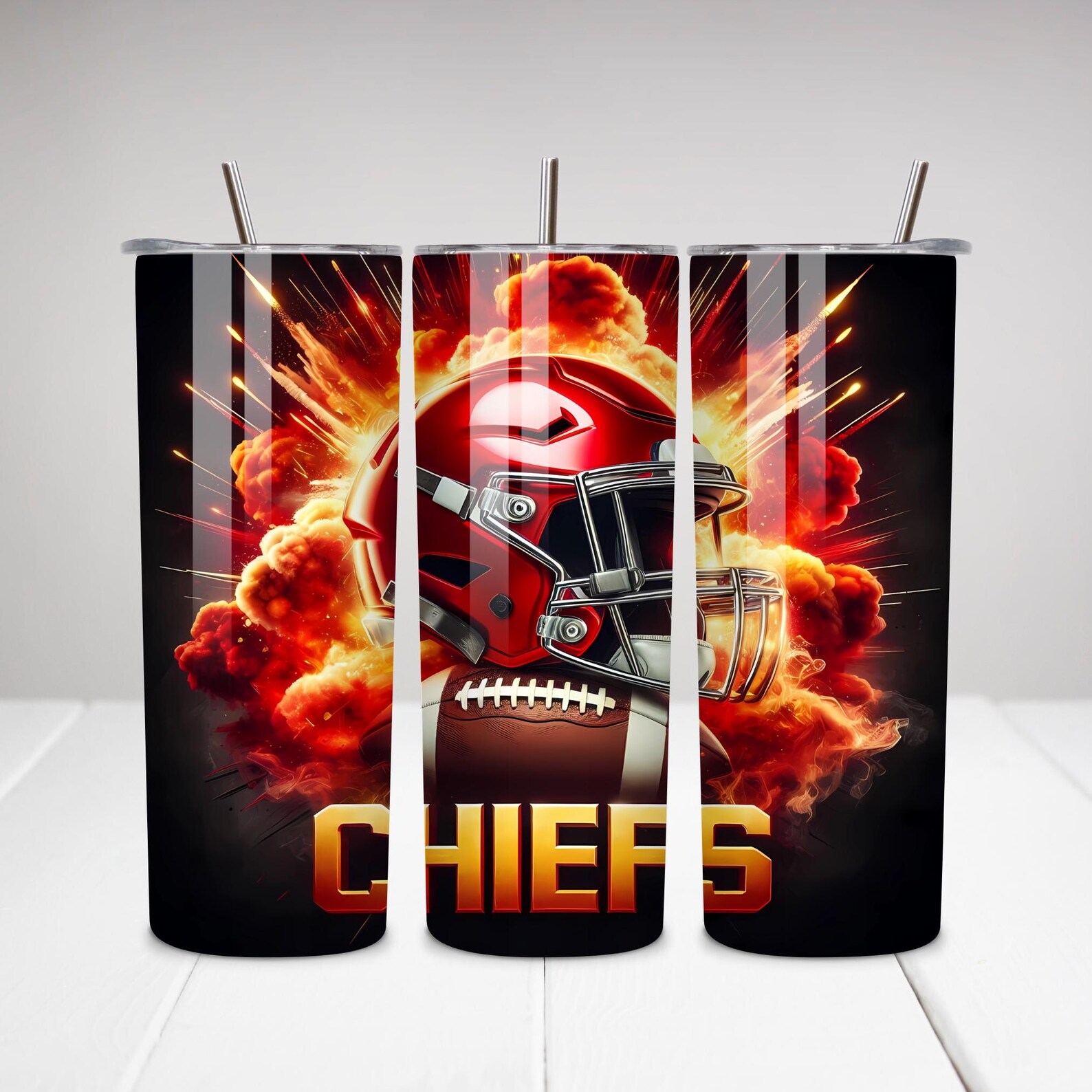 CHIEFS 20oz Skinny Tumbler Wrap PNG, Sport Mascot Tumbler Seamless ...