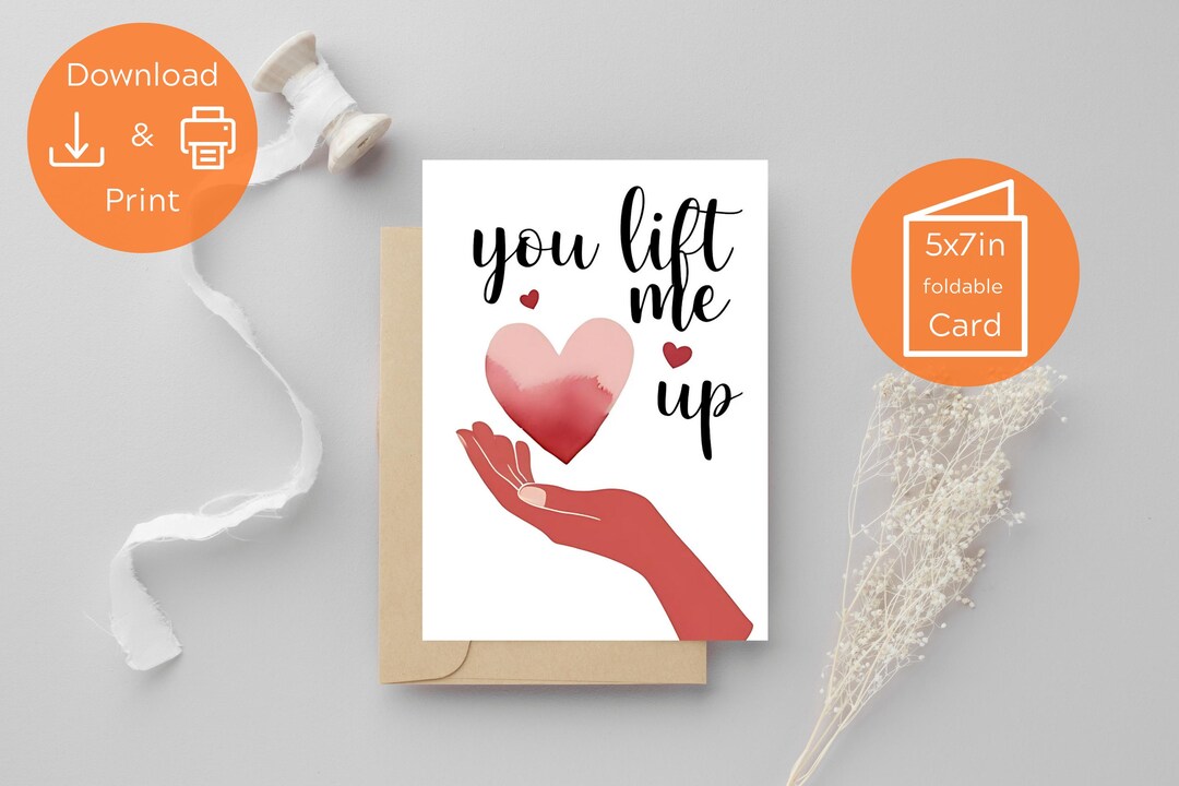 You Lift Me up Card | Printable Encouragement Card | Instant Download ...