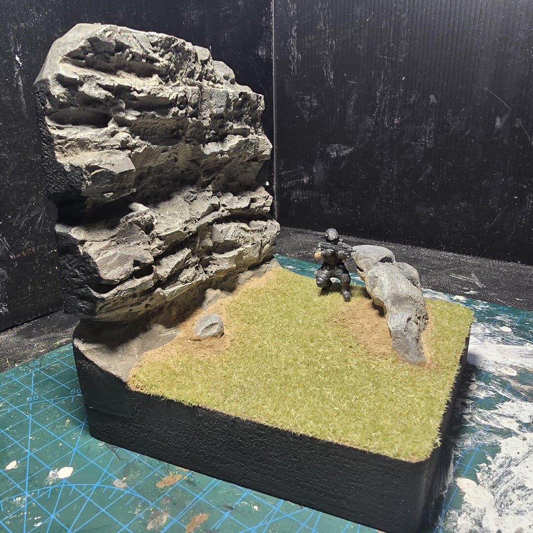 Cliffside W/ Flat Grass (3d Model Base/ Multi-purpose) - Etsy