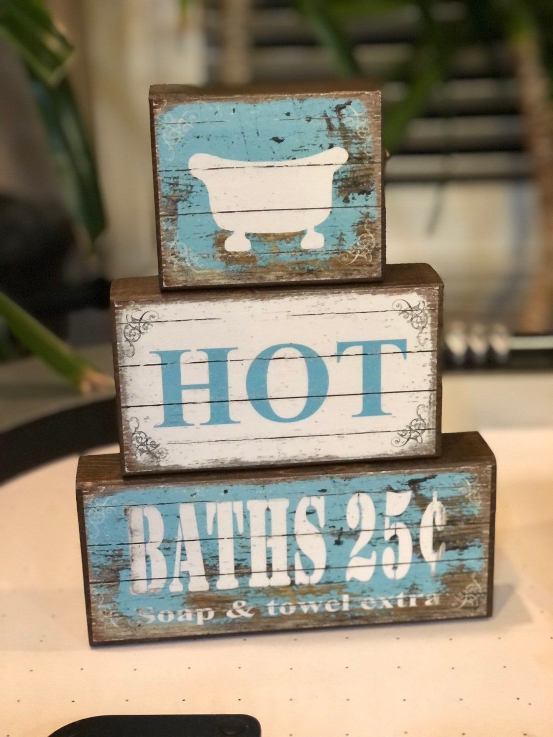 Primitive Farmhouse Bath Wood Sign - Etsy