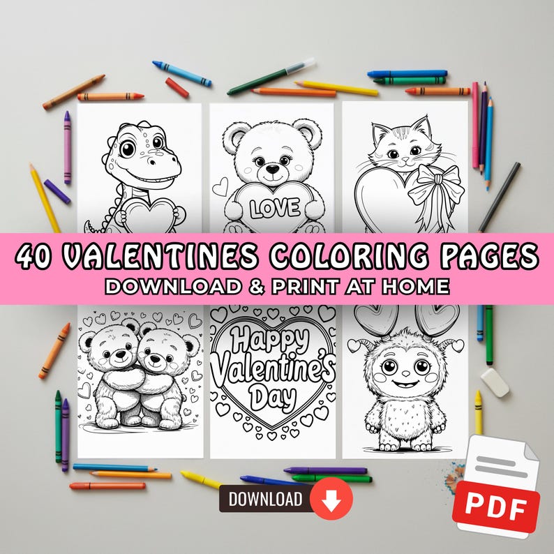 30 Valentines Day Coloring Pages for Kids, Printable Valentines ...