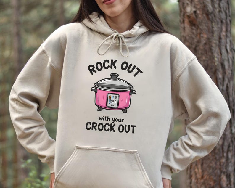 Rock Out With Your Crock Out SVG, Funny SVG, Crock Pot Clipart, Pink ...