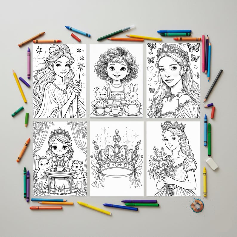 55 Girly Coloring Pages, Cute Printable Coloring Books, Digital ...