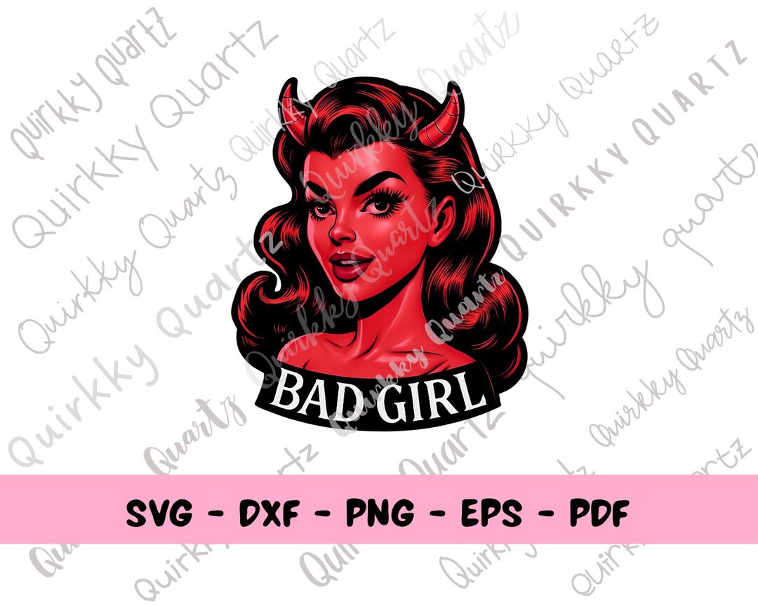 Bad Girl SVG, Devil Woman PNG, Pin up Girl Devil Clipart, Cricut Cut ...