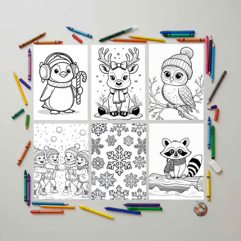 45 Winter Coloring Pages for Kids, Printable Winter Activity Pages ...