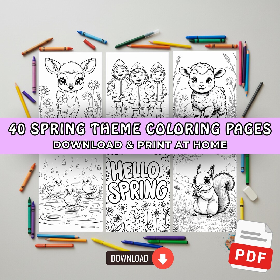 45 Spring Coloring Pages for Kids, Printable Spring Activity Pages ...
