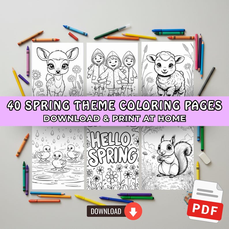 45 Spring Coloring Pages for Kids, Printable Spring Activity Pages ...