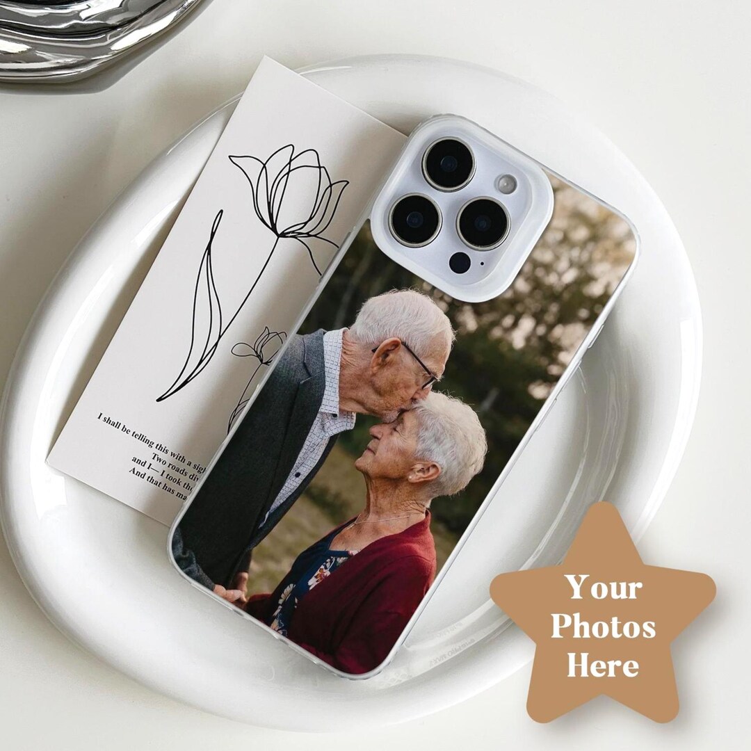Custom Couple Photo iPhone 16 Case Personalized Clear Edge TPU Cover ...