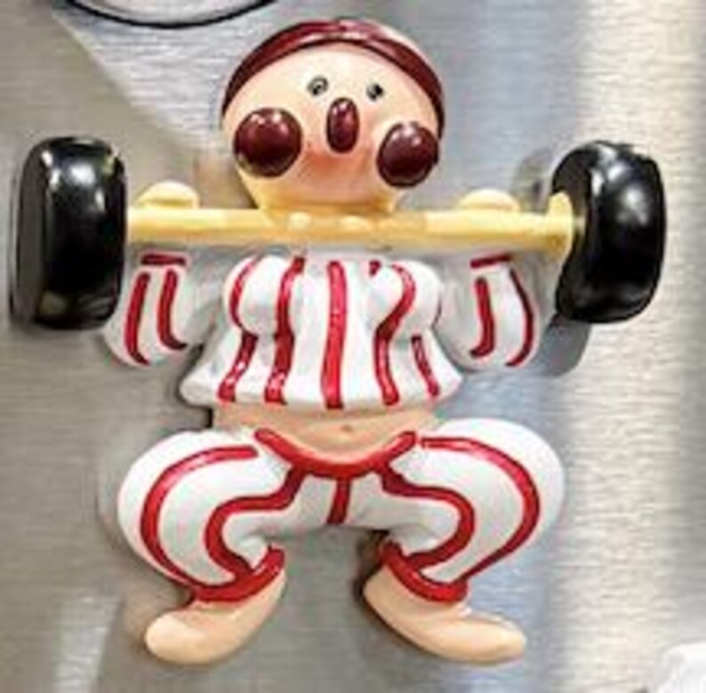 Weightlifting & Gymnastics Cartoon Figure Fridge Magnets – Fun Sports ...