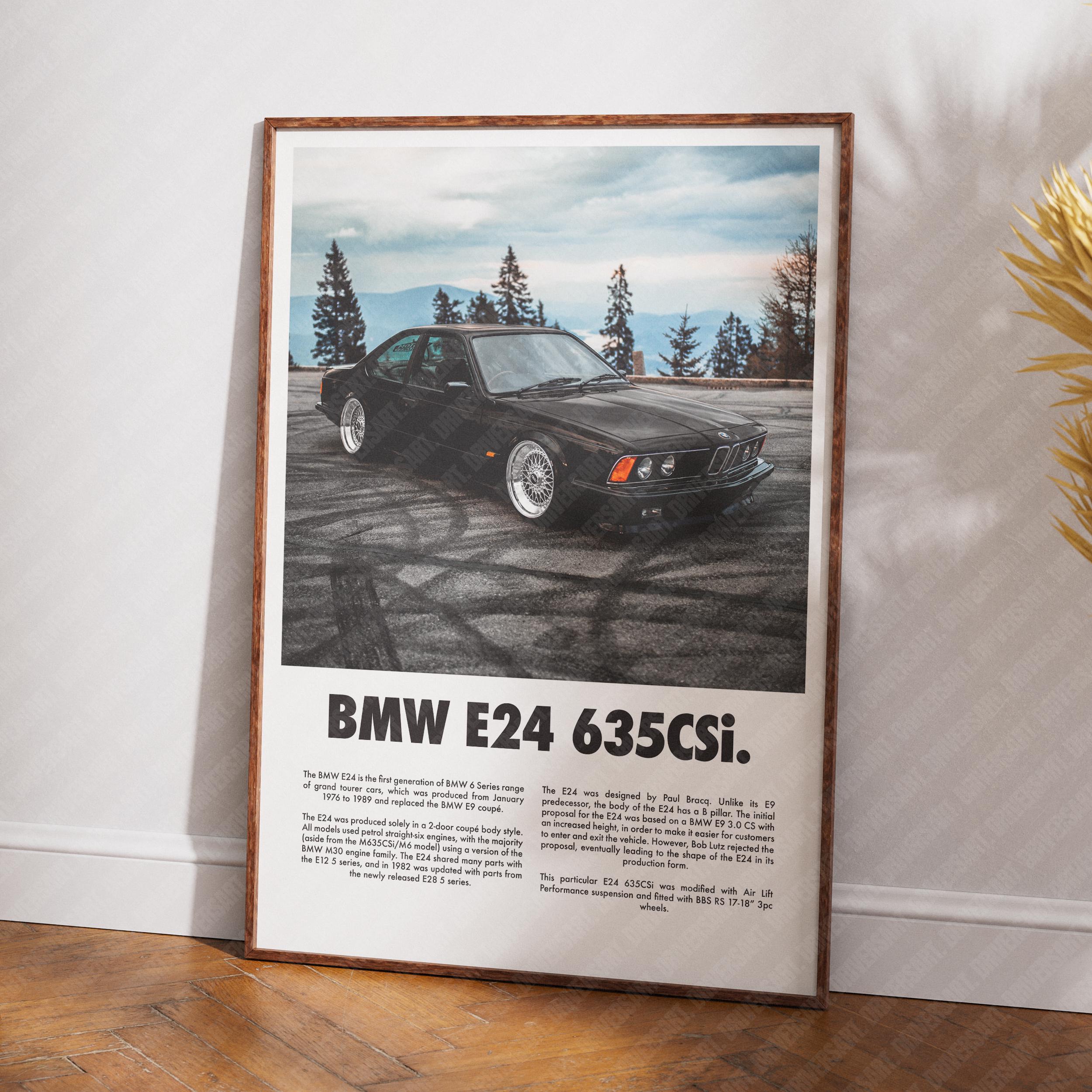 BMW E24 635csi BBS RS Stanced Poster Wall Art High Quality Decor ...
