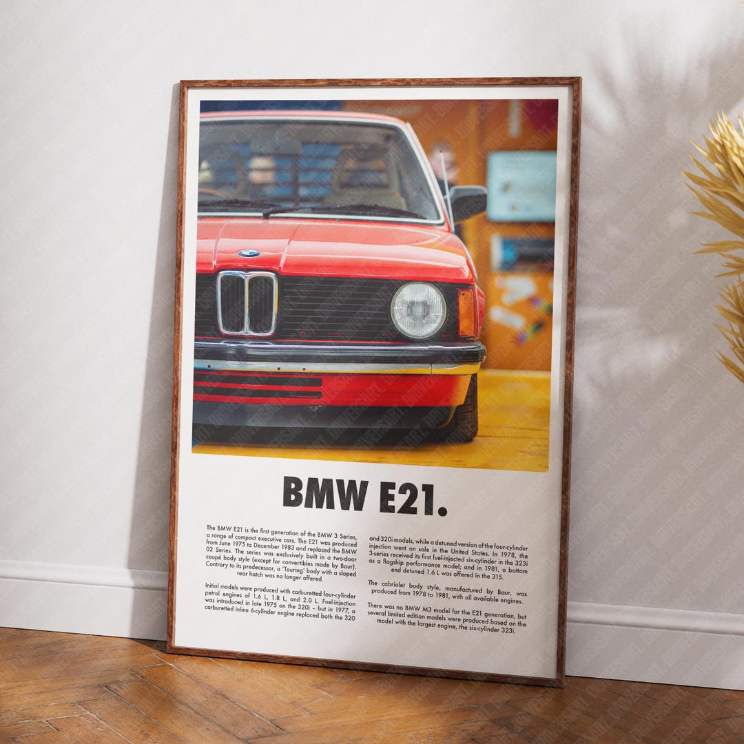 BMW E21 3 Series Stanced Poster Wall Art High Quality Decor (classic ...