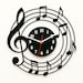 Musical Notes Vinyl Clock – Treble Clef Wall Art – Handmade Music Room ...