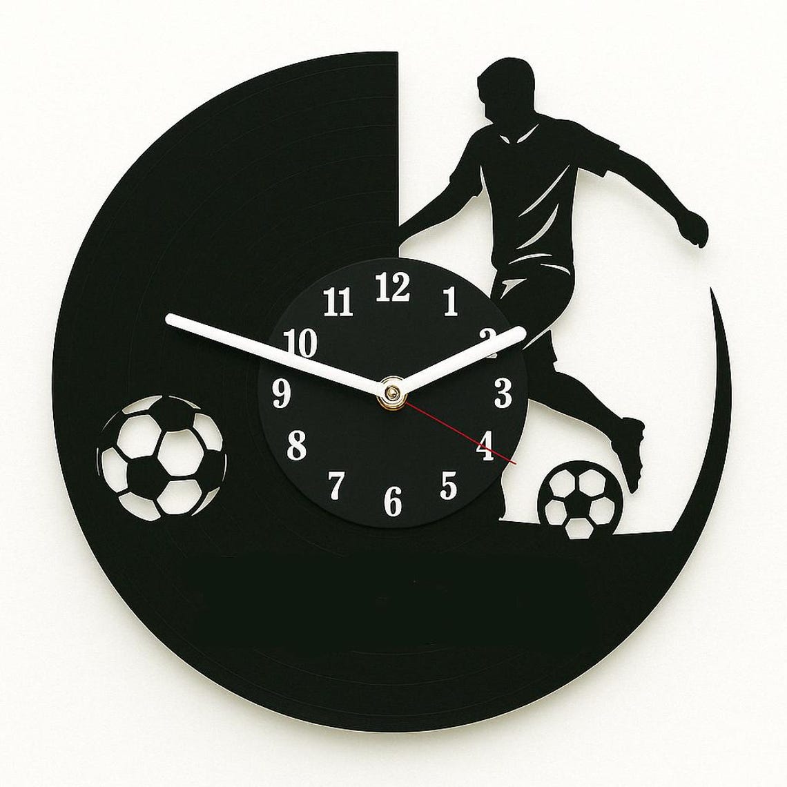 Soccer Vinyl Wall Clock – Football Player Decor for Sports Fans ...
