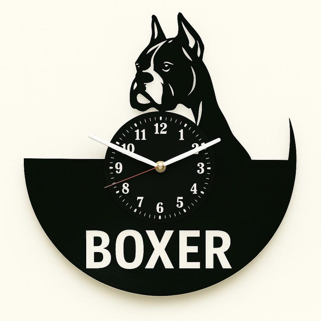 Boxer Dog Vinyl Record Wall Clock: Unique Home Decor Gift - Etsy