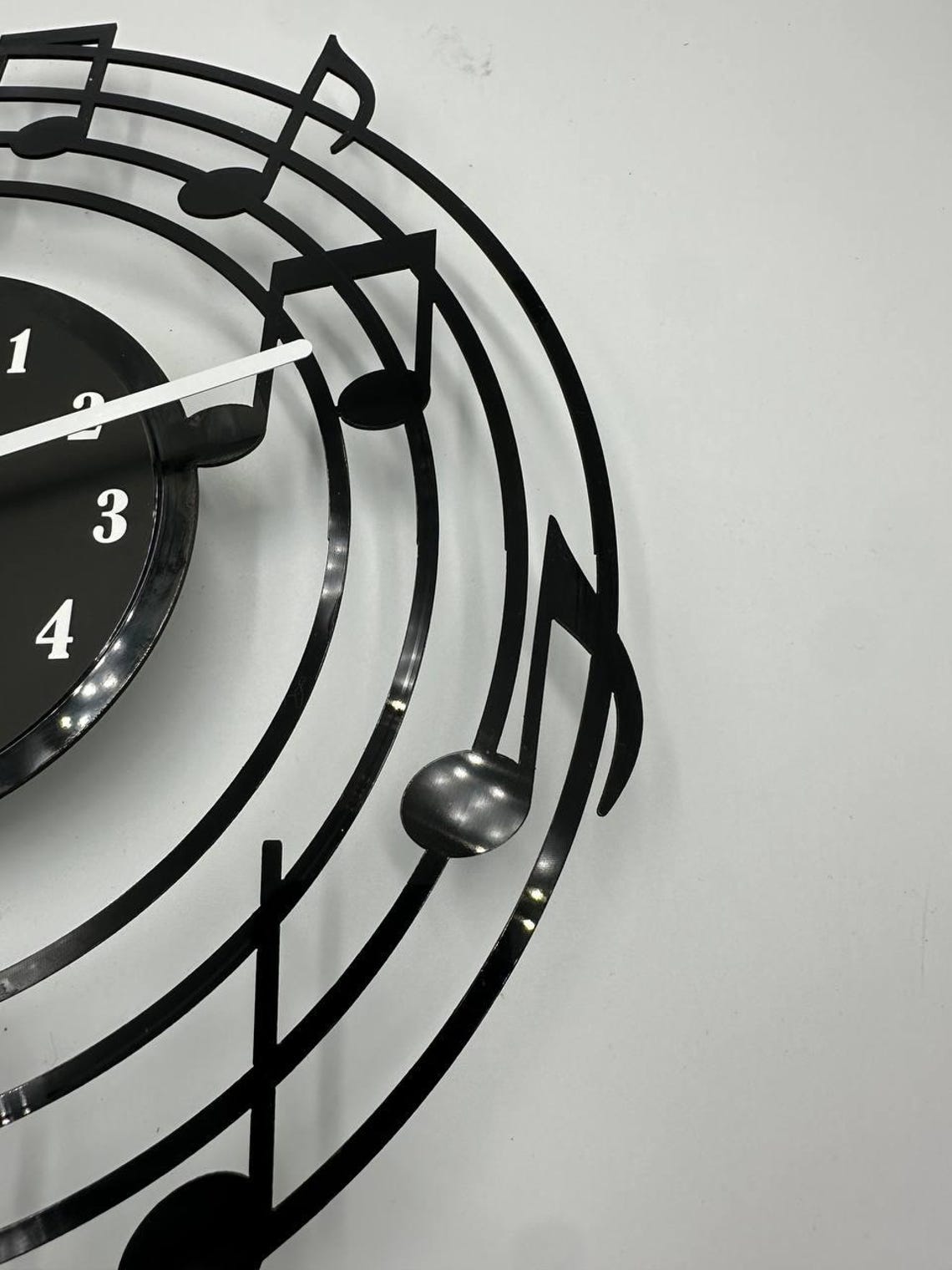 Musical Notes Vinyl Clock – Treble Clef Wall Art – Handmade Music Room ...