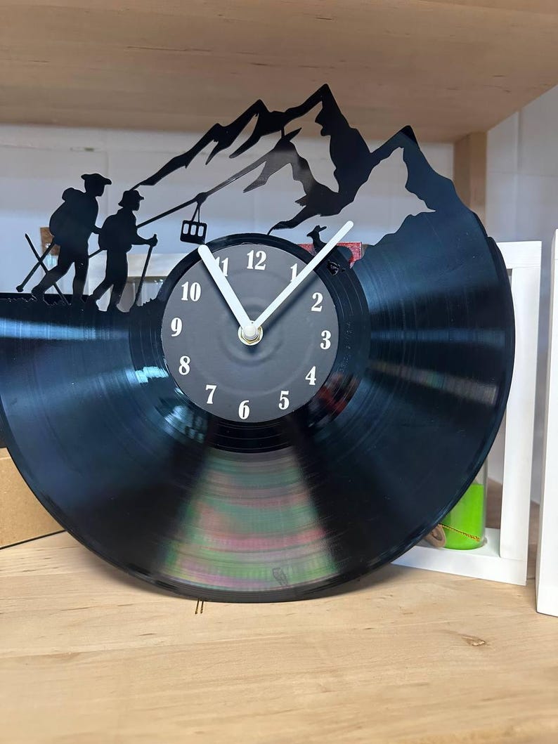 Mountain Hikers Vinyl Wall Clock – Hiking Adventure Decor for Nature ...
