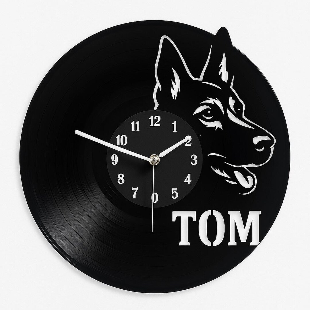 Custom German Shepherd Vinyl Clock – Dog Wall Art With Name ...
