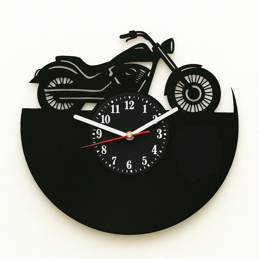 Motorcycle Vinyl Wall Clock – Biker Gift From Recycled Record - Etsy