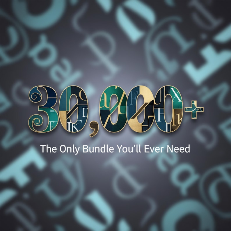 30,000+ Fonts Mega Bundle | Commercial Use Font Pack for Canva, Cricut ...