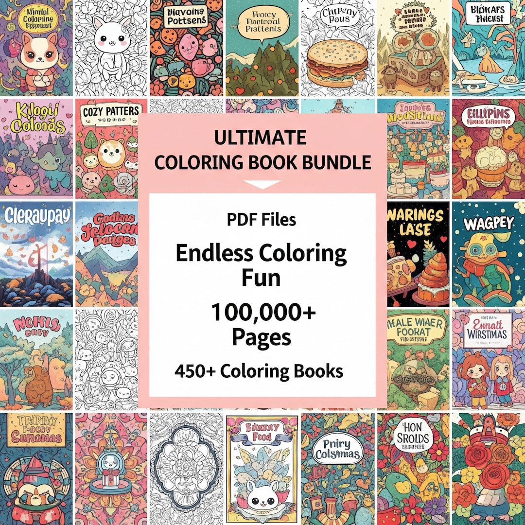 100,000+ Coloring Pages Mega Bundle | 450+ Digital Coloring Books ...