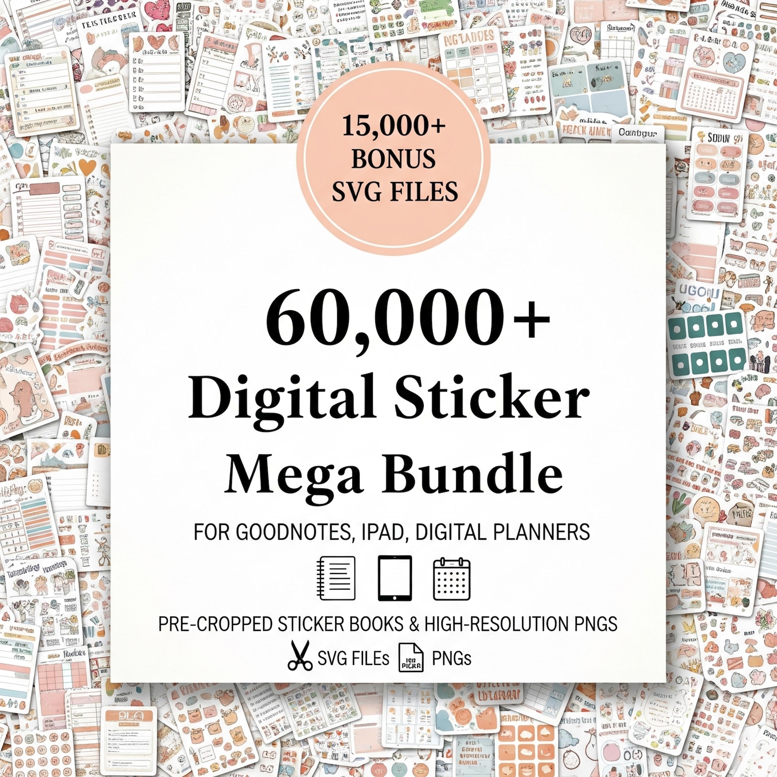 60,000+ Digital Sticker Mega Bundle for Goodnotes, iPad & Digital ...