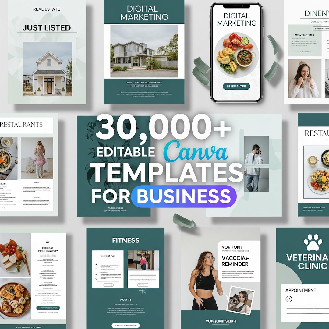 30,000+ Canva Templates Bundle | Editable Templates for Social Media ...