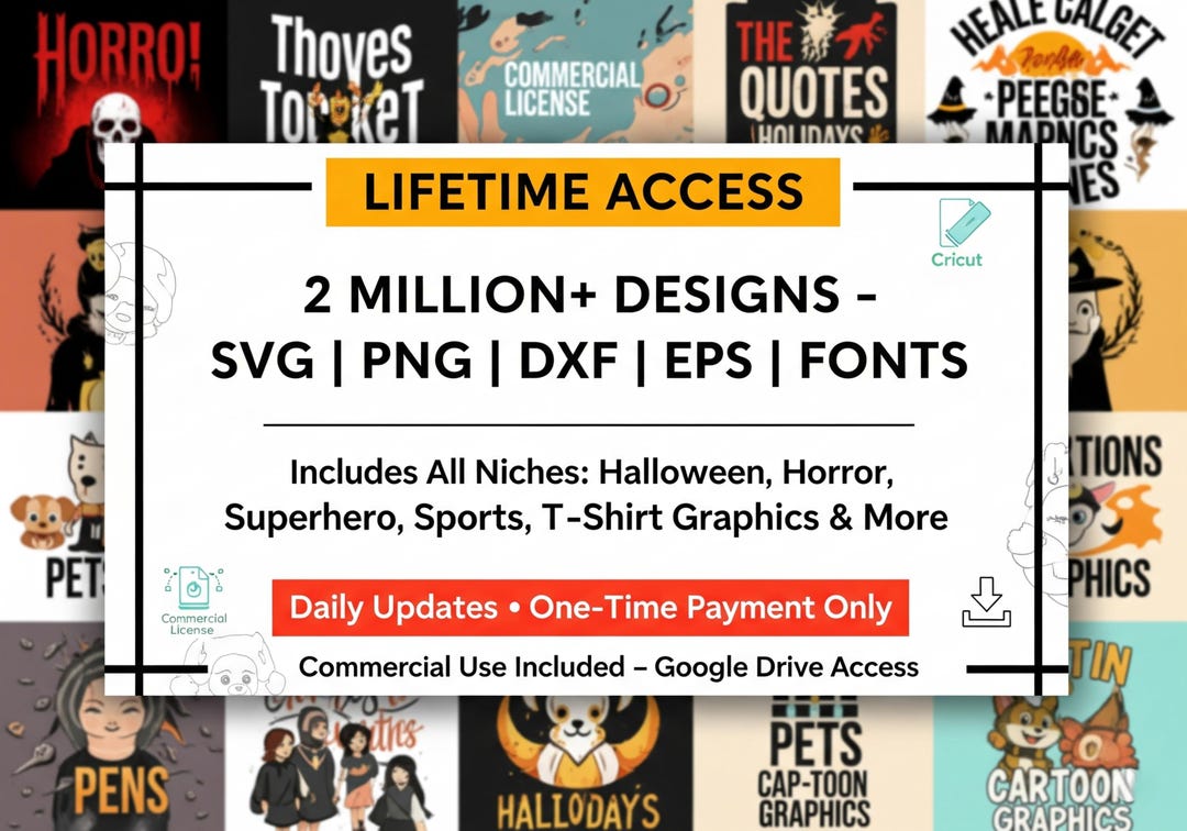 2 Million SVG, PNG, DXF, Eps Files Mega Bundle for Cricut and Silhouette | Commercial License ...