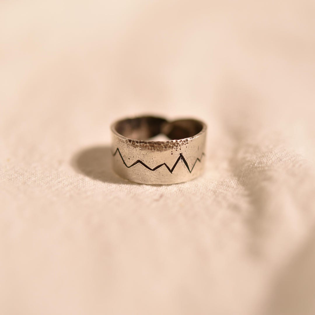 Heartbeat Ring, Pulse Ring, 999 Sterling Silver Heartbeat Ring, Unique Silver Ring, Handmade ...