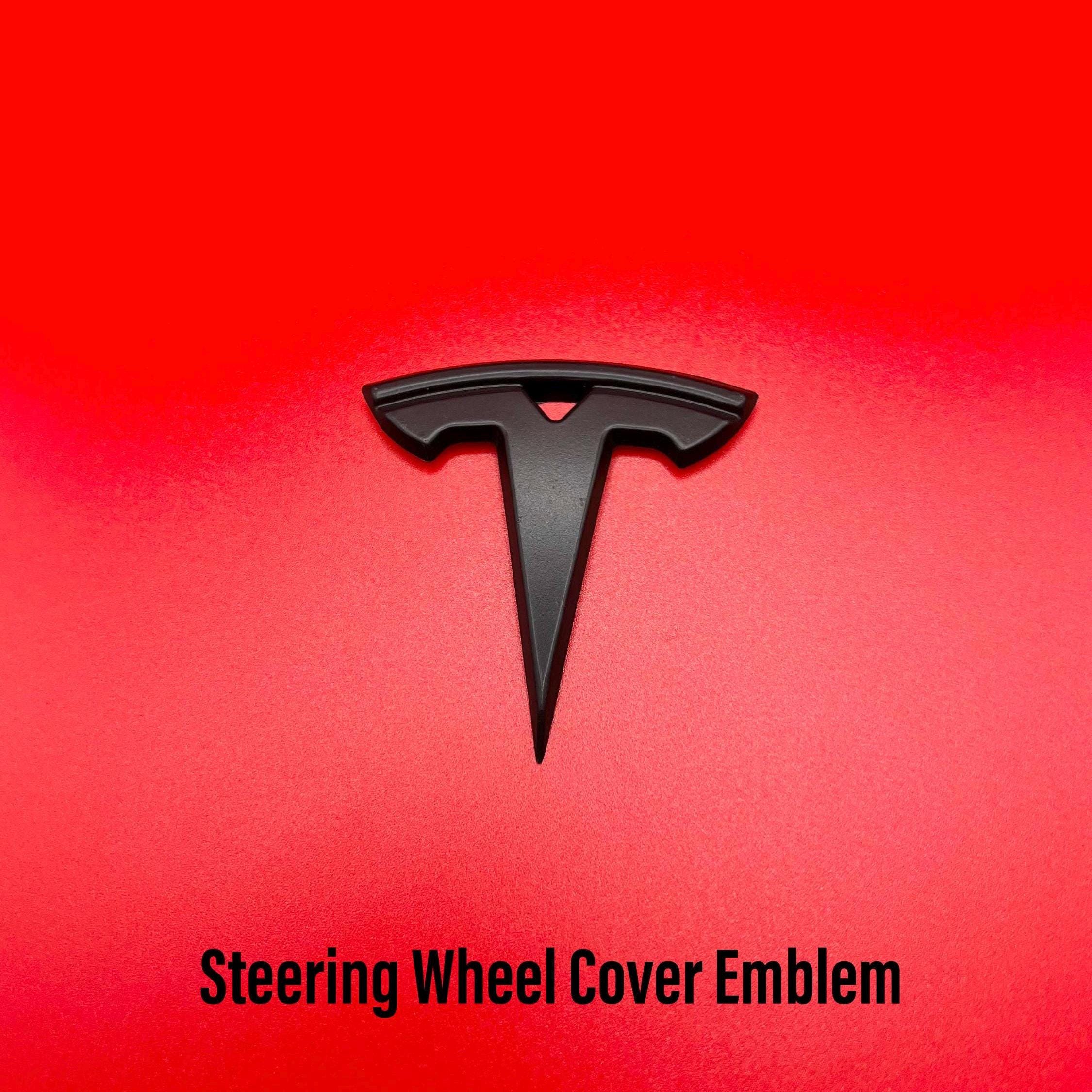 Matte Black Tesla Logo Emblem Overlay Cover for Model 3/Y Set (trunk ...