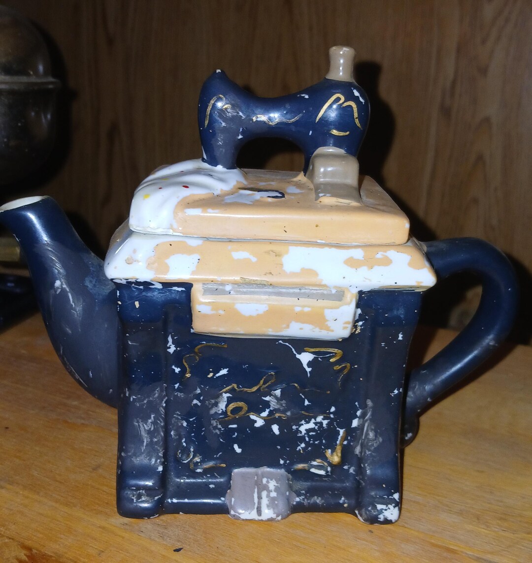 Vintage Sewing Machine Teapot - Etsy