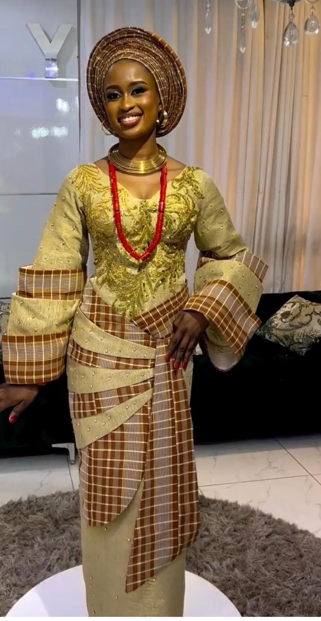 African Ankara Dress, Golden Dress, Graduation Dress, African Women’s ...