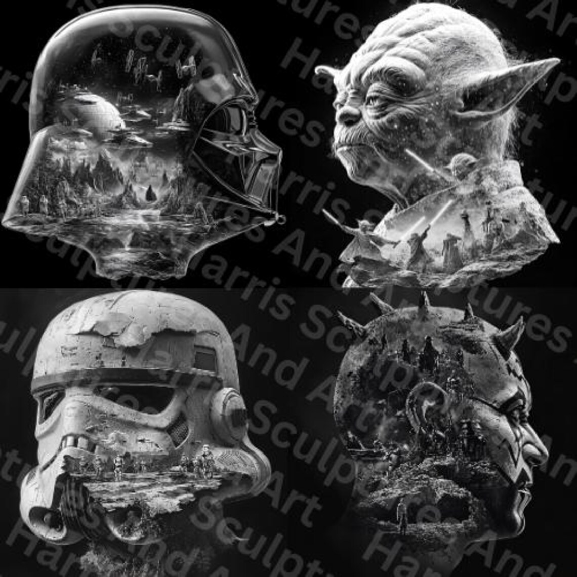 4 Design BUNDLE | Star Wars | Downloadable Laser Engraving Files ...