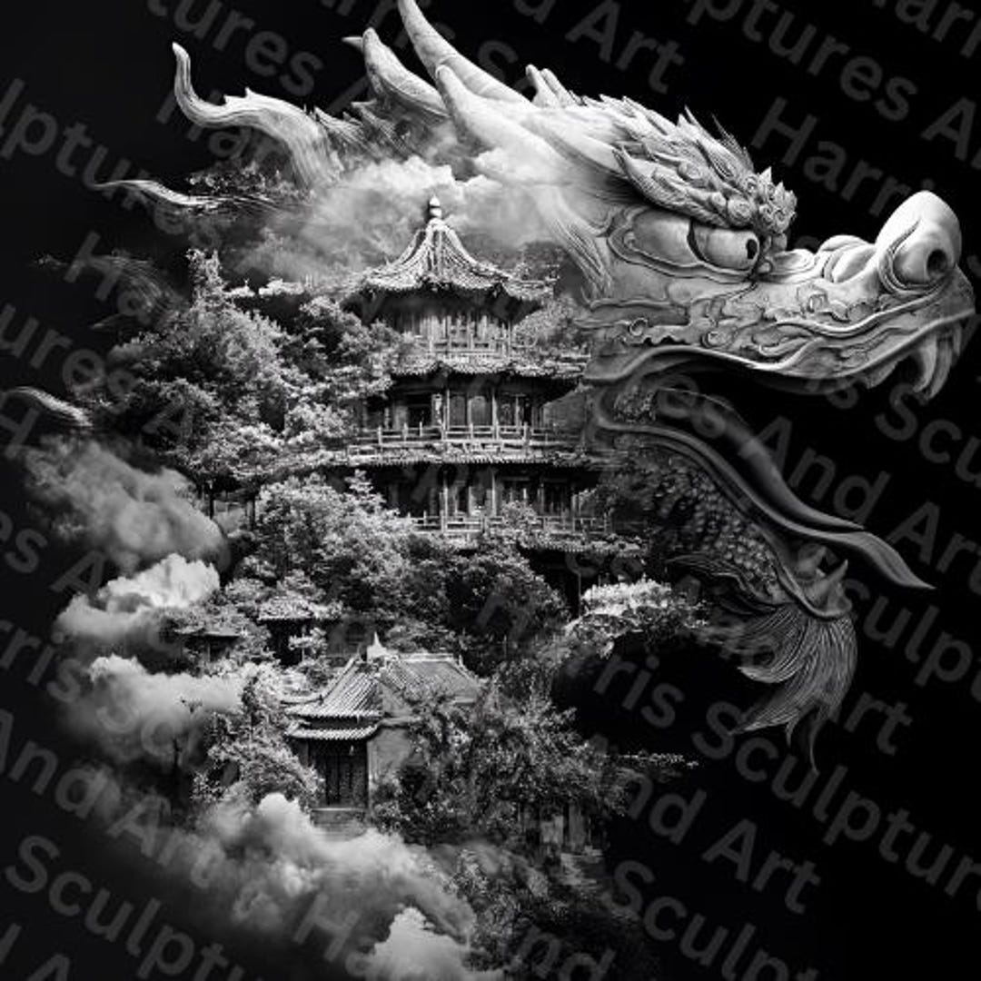 Dragon PNG | Laser Engraving File | Double Exposure | Slate Coasters ...