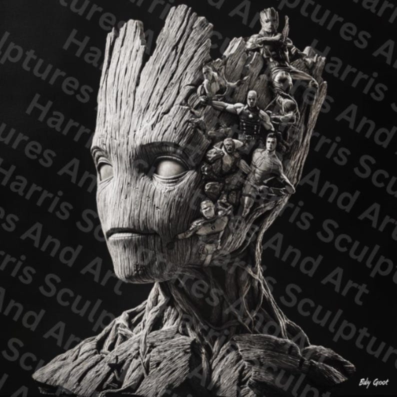 4 Design BUNDLE | Marvel Universe PNG | Double Exposure | Downloadable ...