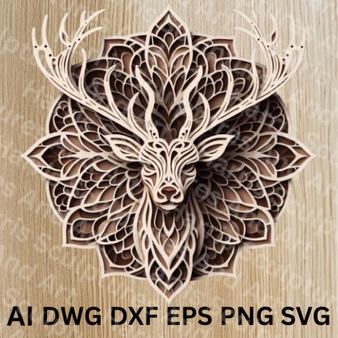 Stag Multilayer SVG | Deer Animal Laser Cut File | 3D Layer Cutting ...