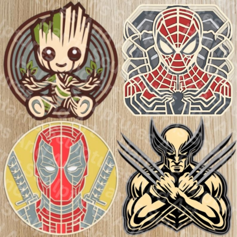 BUNDLE Comic Superhero Multilayer SVG | Hero Laser File | 3D Layer ...