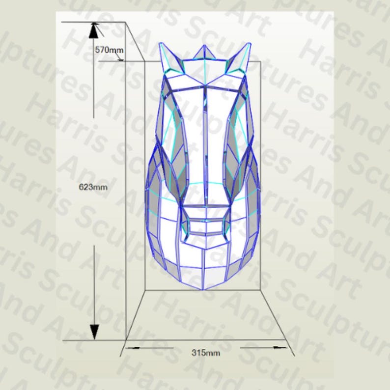 DIY Metal Horse Head Welding Sculpture | Pepakura Patterns | DXF ...