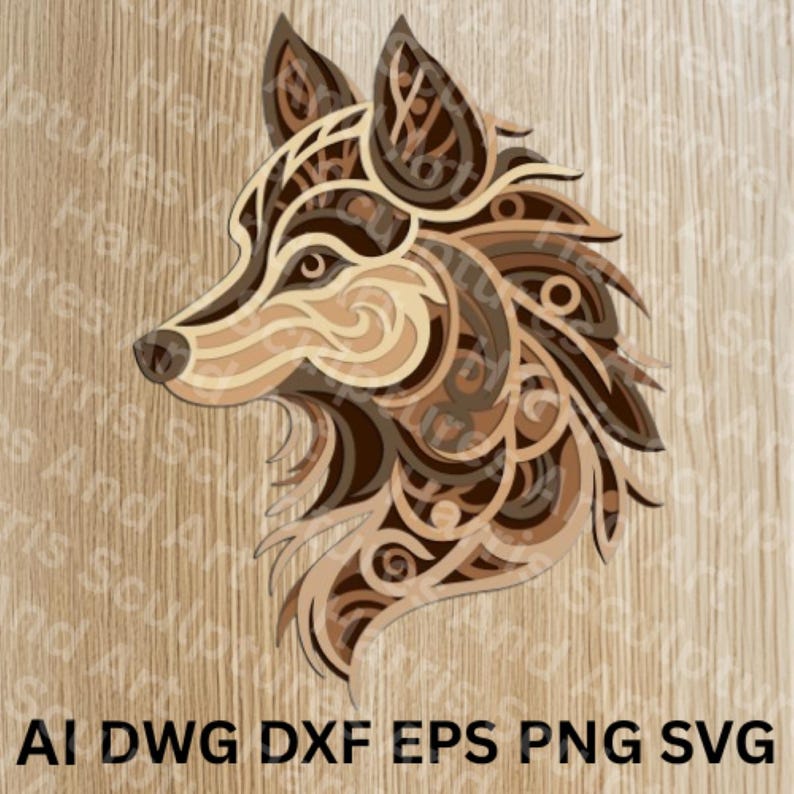 Wolf Multilayer SVG | Animal Laser Cut File | 3D Layer Cutting Design ...