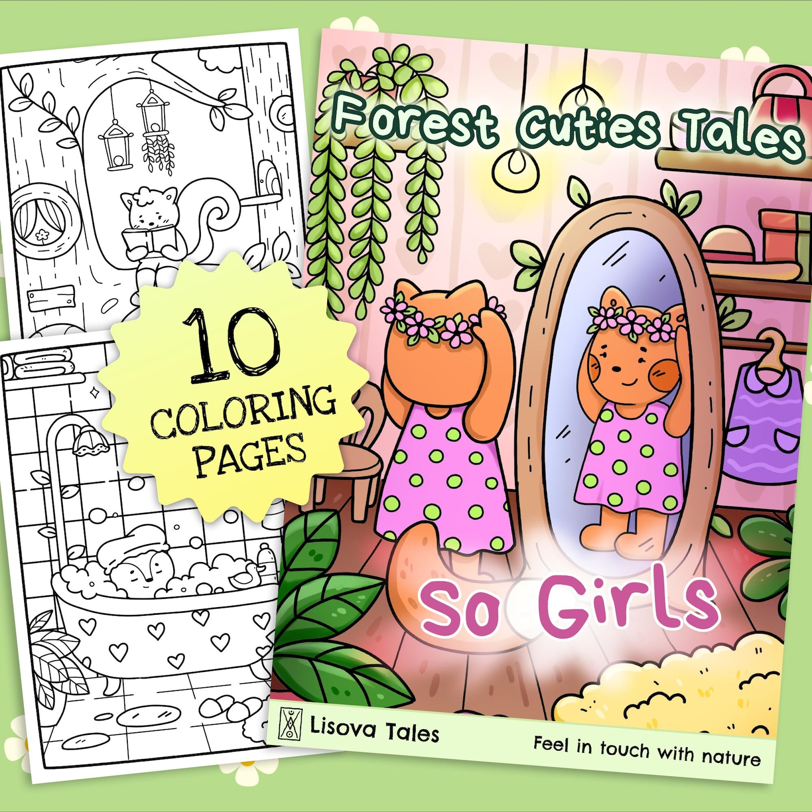 10 Cute Forest Animals Coloring Pages for Kids and Adults | Printable ...