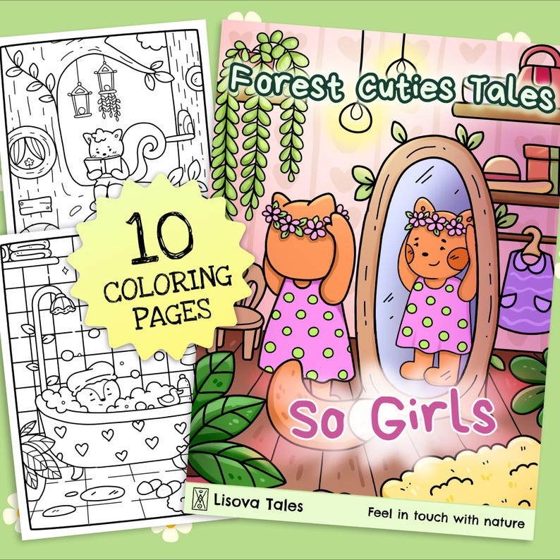 10 Cute Forest Animals Coloring Pages for Kids and Adults | Printable ...
