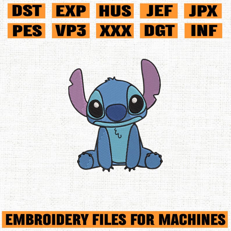 Stitch Embroidery Design, Stitch Embroidery Machine File, Cute Stitch ...