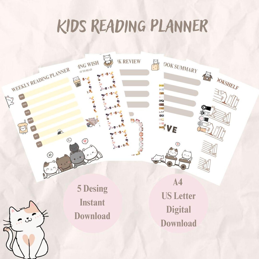 Kids Reading Planner-weekly Reading Tracker-reading Challenge-reading ...