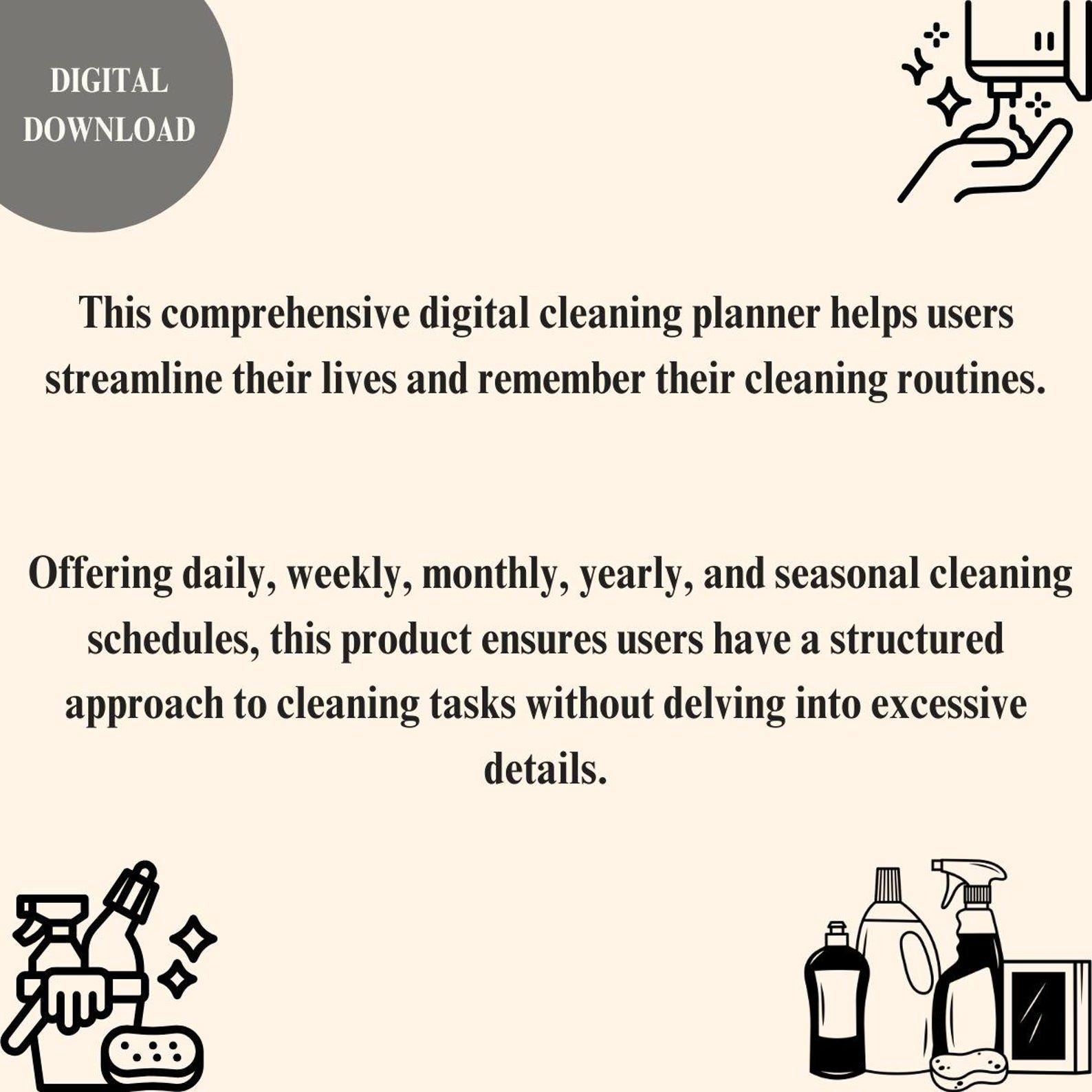 Daily Weekly Monthly, Yearly, Seasonal Bundle Deep Cleaning Chart ...