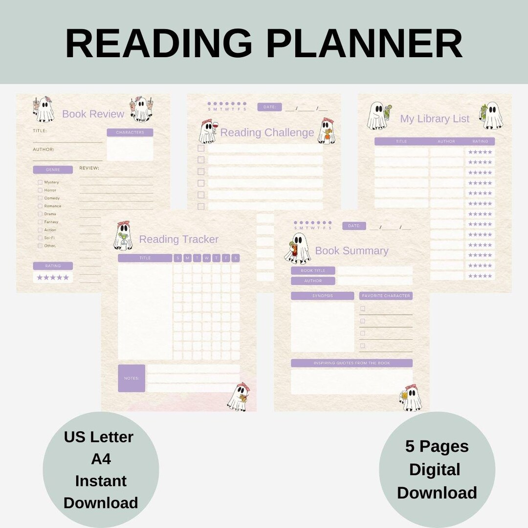 Reading Planner-weekly Reading Tracker-reading Challenge-reading Chart ...