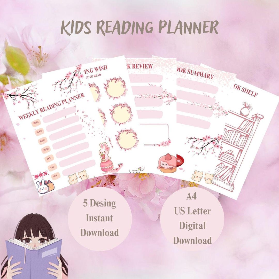 Kids Reading Planner-weekly Reading Tracker-reading Challenge-reading ...