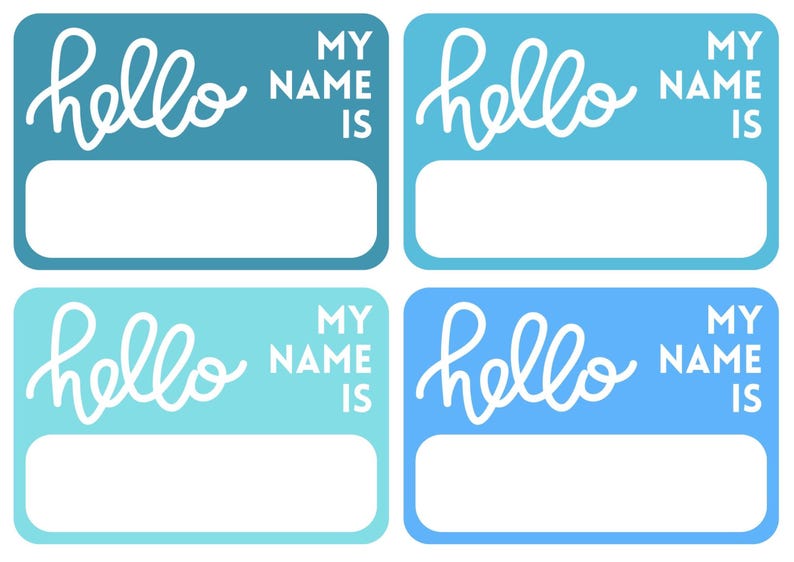 Hello My Name is Name Tags Printable – Editable Name Tag Template for ...