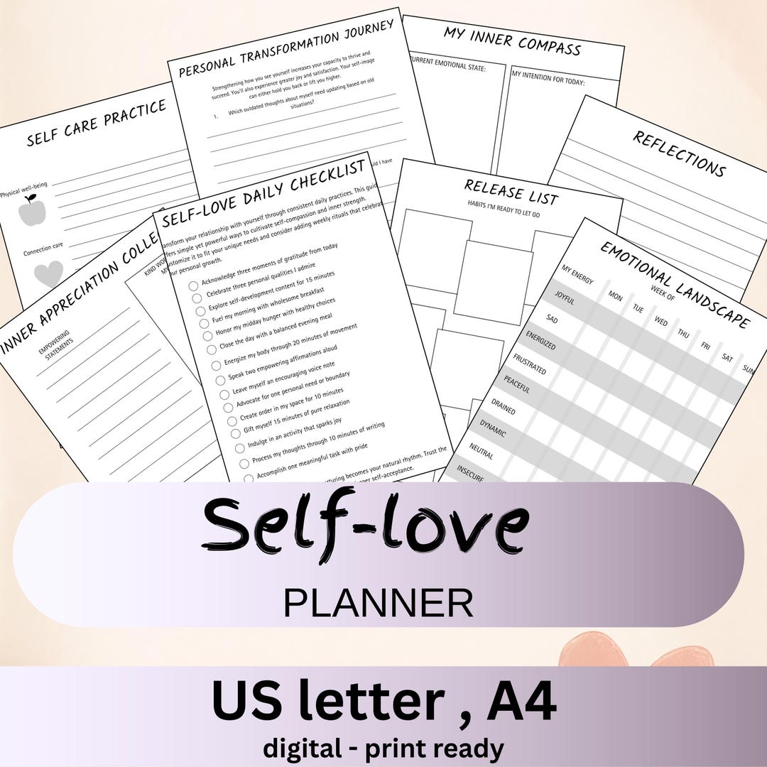 Self-love Planner Printable: Daily Wellness & Gratitude Journal (PDF ...