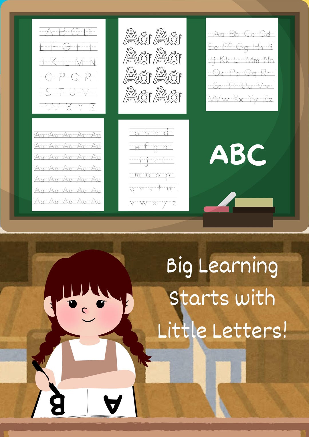 Alphabet Tracing Worksheets A-Z: Handwriting Practice for Preschool ...