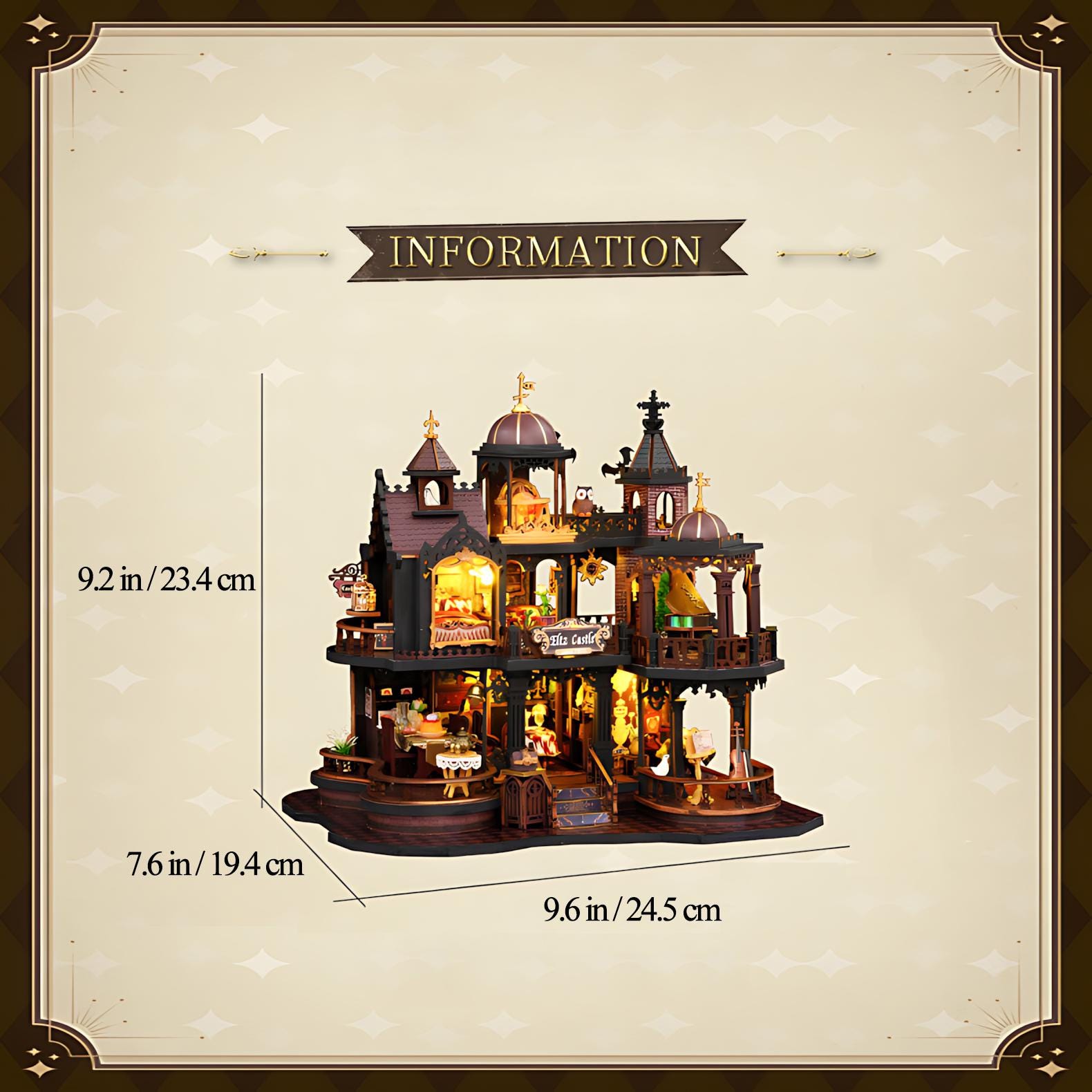 DIY Miniature Dollhouse Kit: Eltz Castle Model With Detailed Furniture ...